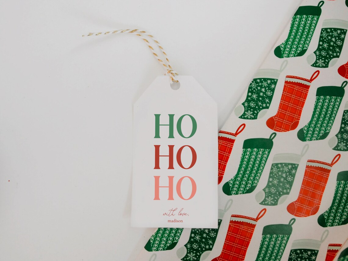 PRINTABLE Festive Holiday Gift Tags, Printable Christmas Gift Tags for ...
