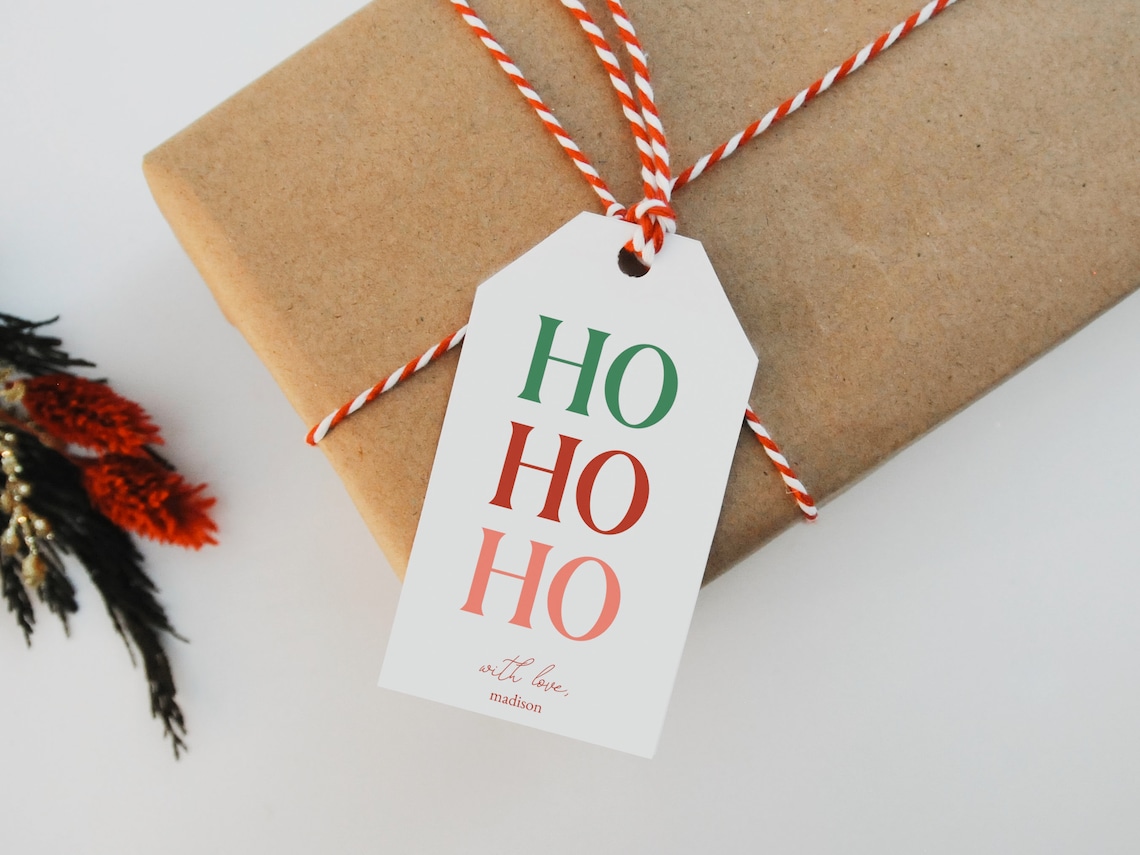PRINTABLE Festive Holiday Gift Tags, Printable Christmas Gift Tags for ...
