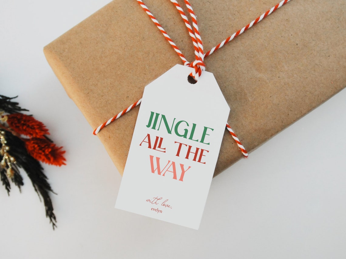 DIY Holiday Gift Tag, Printable Festive Christmas Gift Tags, Holiday ...