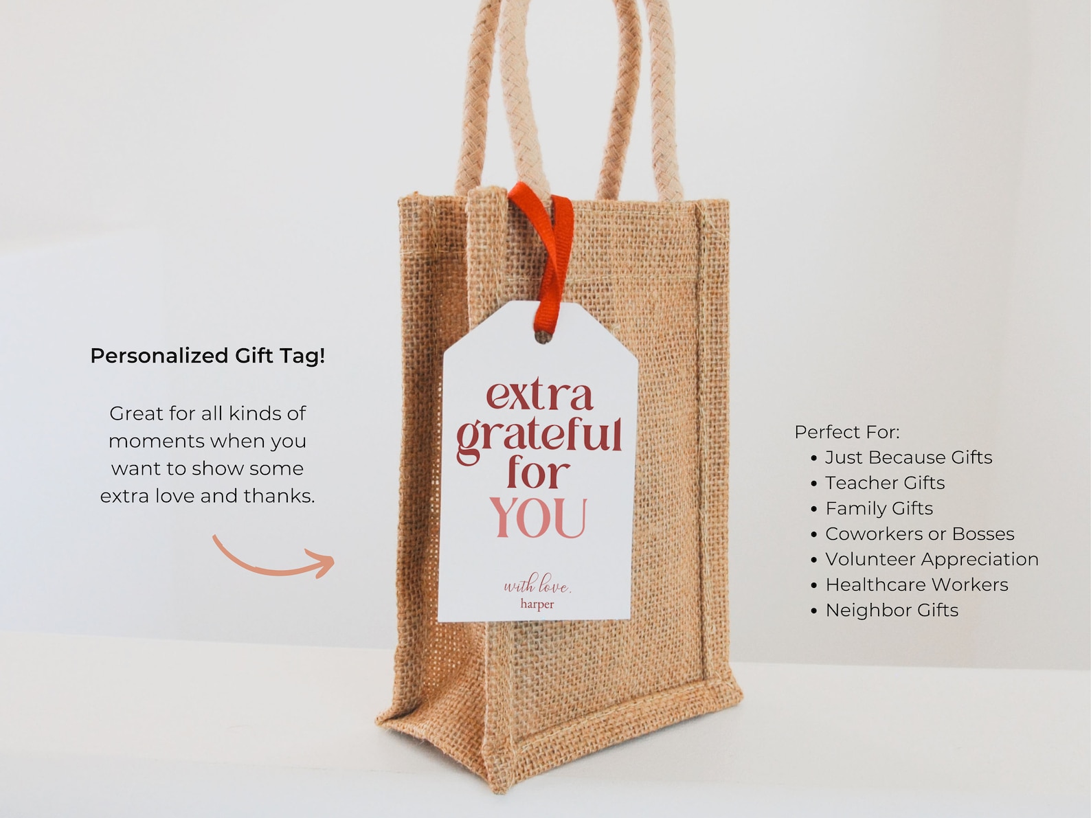 Editable Appreciation Gift Tag, Printable Thank You (digital Download ...