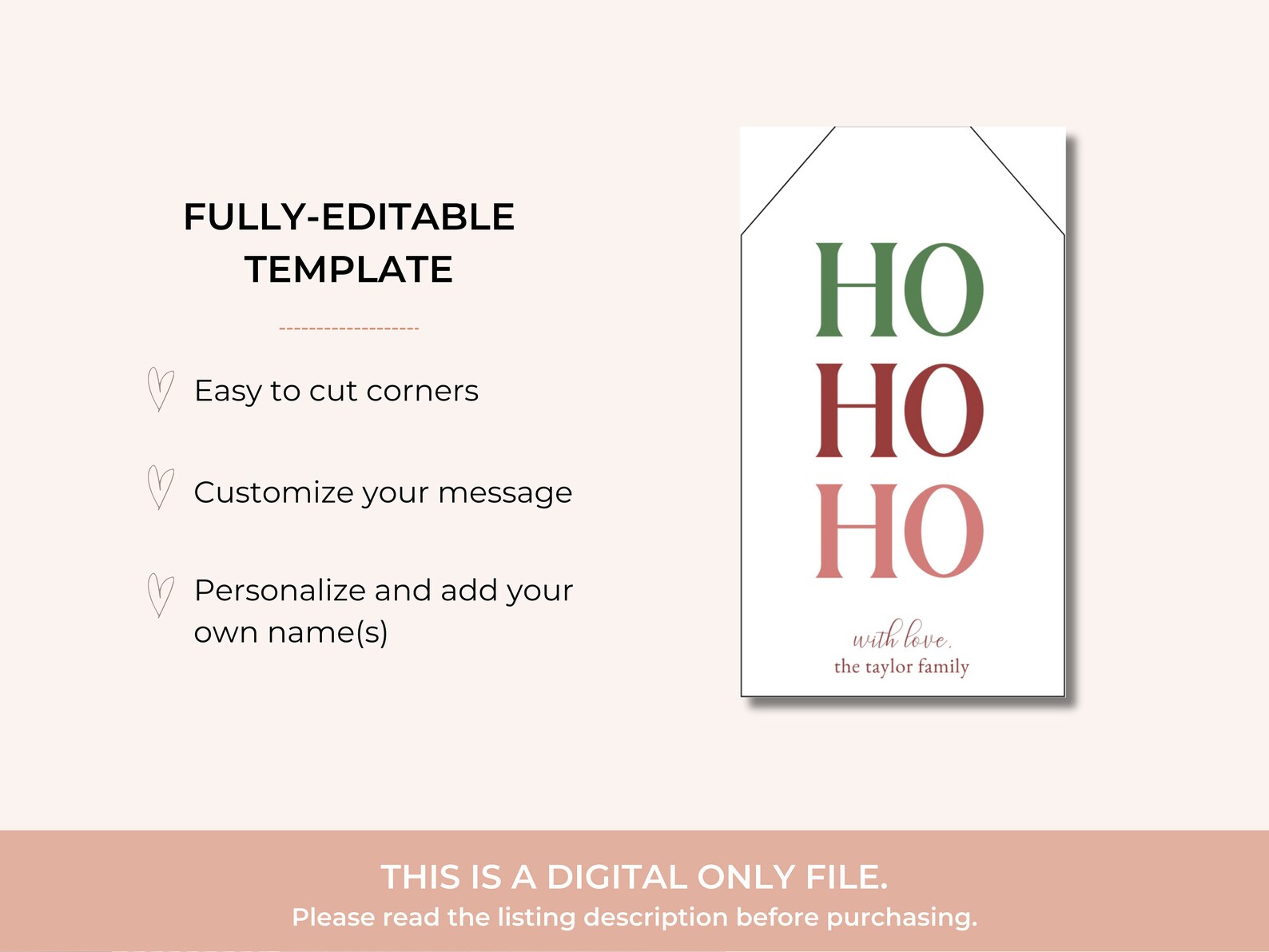 PRINTABLE Festive Holiday Gift Tags, Printable Christmas Gift Tags for ...