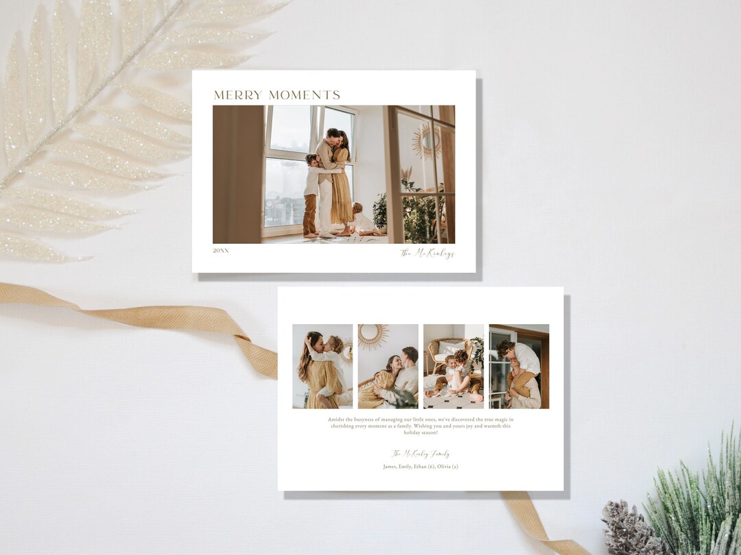 Editable 5x7 Christmas Card Printable, Personalized Holiday Greetings ...