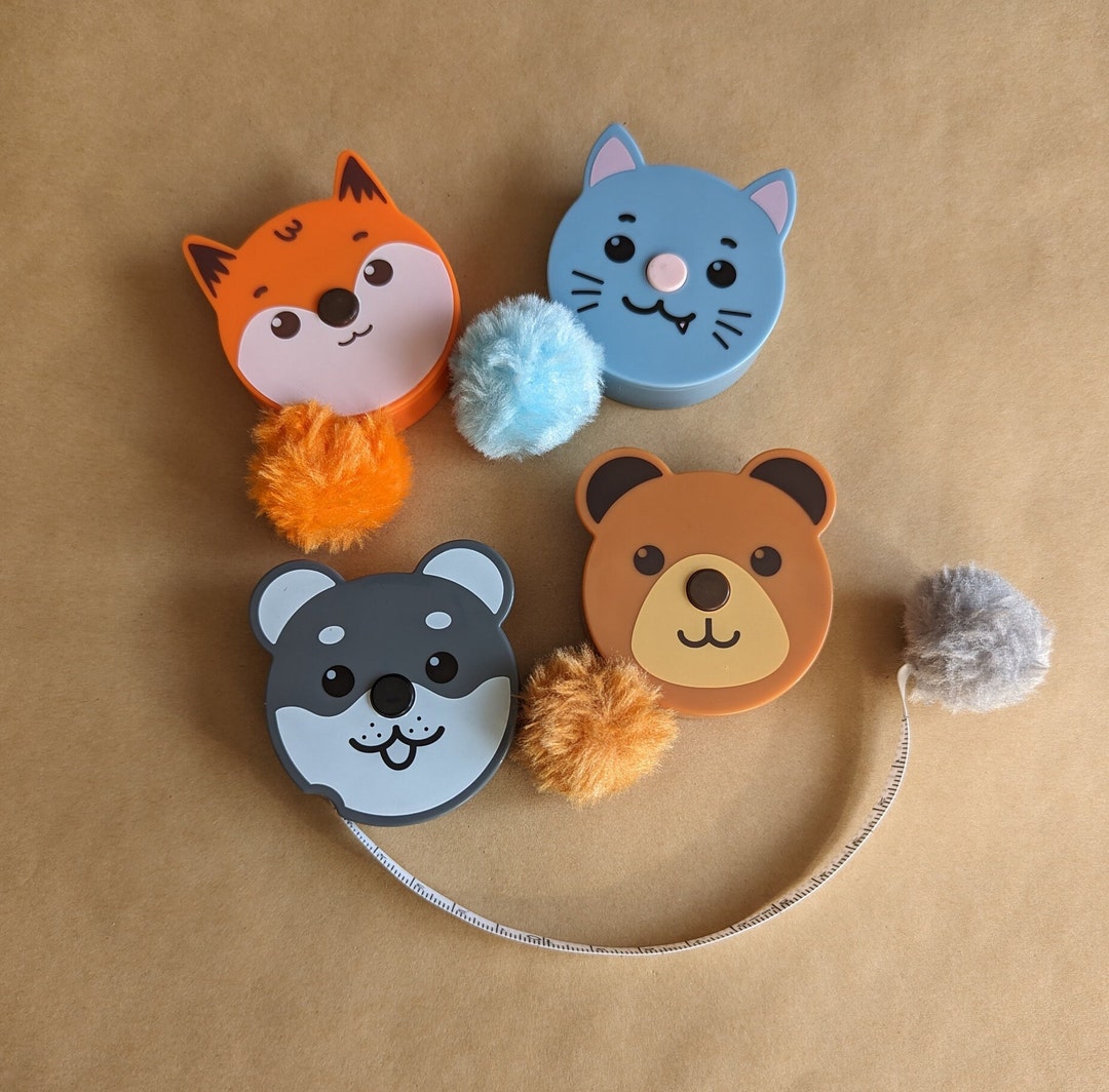DIY Cute, Animal Fluffy Tape Measure cat, Dog, Fox or Bear Cosplay ...