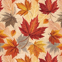Realistic Red Maple Leaf-red Maple Leaf Pattern Pure Cotton Fabric by ...
