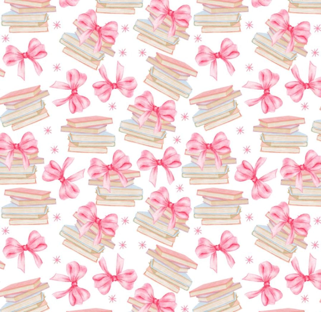 Coquette Books Pattern Cotton Fabric, Sold by the Yard - Etsy