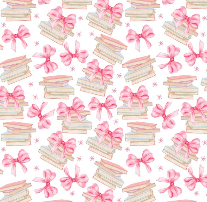 Coquette Books Pattern Cotton Fabric, Sold by the Yard - Etsy