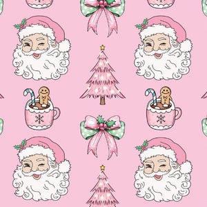 Coquette Christmas Pattern Bow Cotton Fabric, Sold by the Yard - Etsy