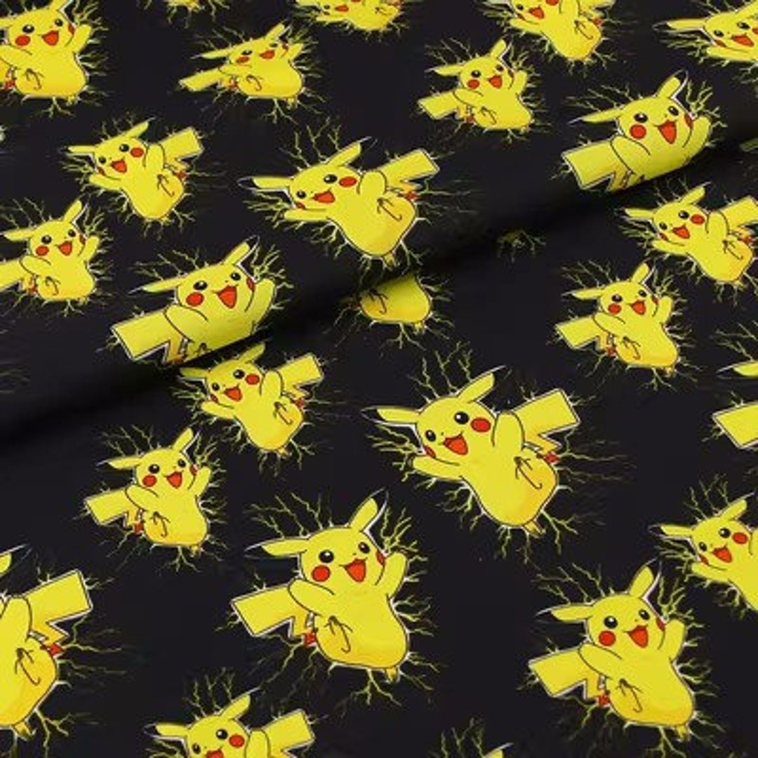 Pokemon Fabric Pocket Monster Fabric Pikachu Fabric Anime Cotton Fabric ...