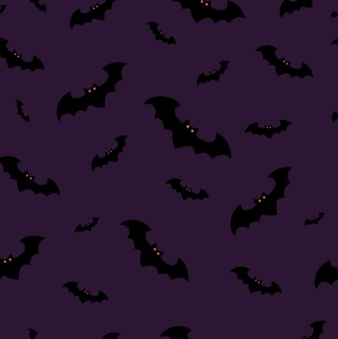 Bats Halloween Pattern Cotton Fabric, Sold by the Yard - Etsy