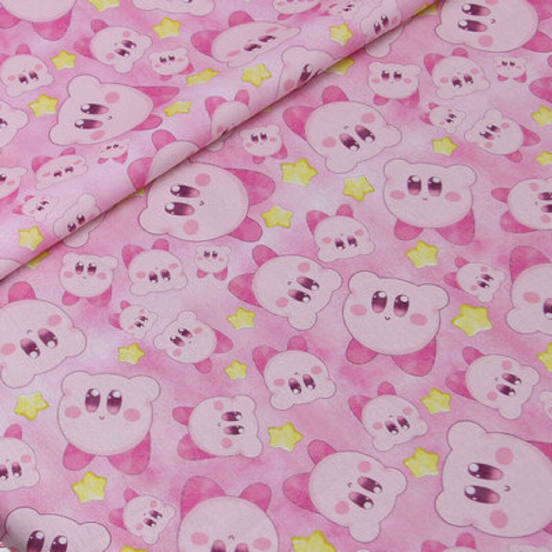 Kirby Fabric Video Game Fabric Anime Cotton Fabric by the Half Yard - Etsy