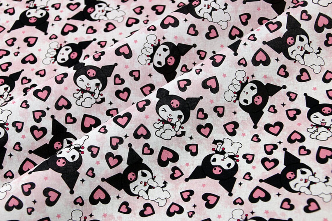 Kuromi Fabric Japanese Animation Fabric Anime Cotton Fabric by the Half ...
