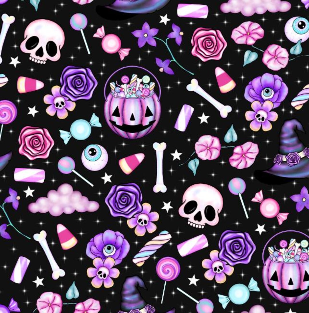 Pastel Goth Cotton Fabric by the Half Yard - Etsy