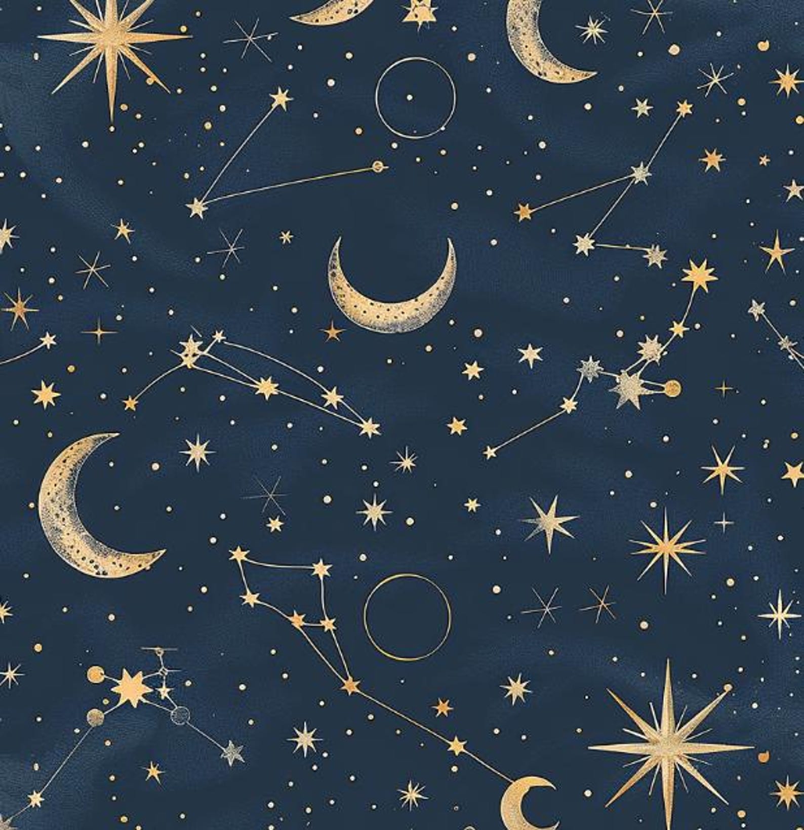 Celestial Constellation Pattern Cotton Fabric, Sold by the Half Yard - Etsy