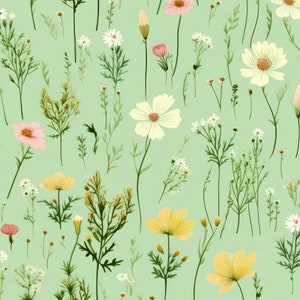 Wildflower Pattern Floral Fabric,country Floral Clothing Fabric,cotton ...
