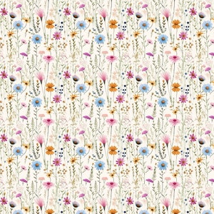 Wildflower Pattern Floral Fabric,country Floral Clothing Fabric,cotton ...