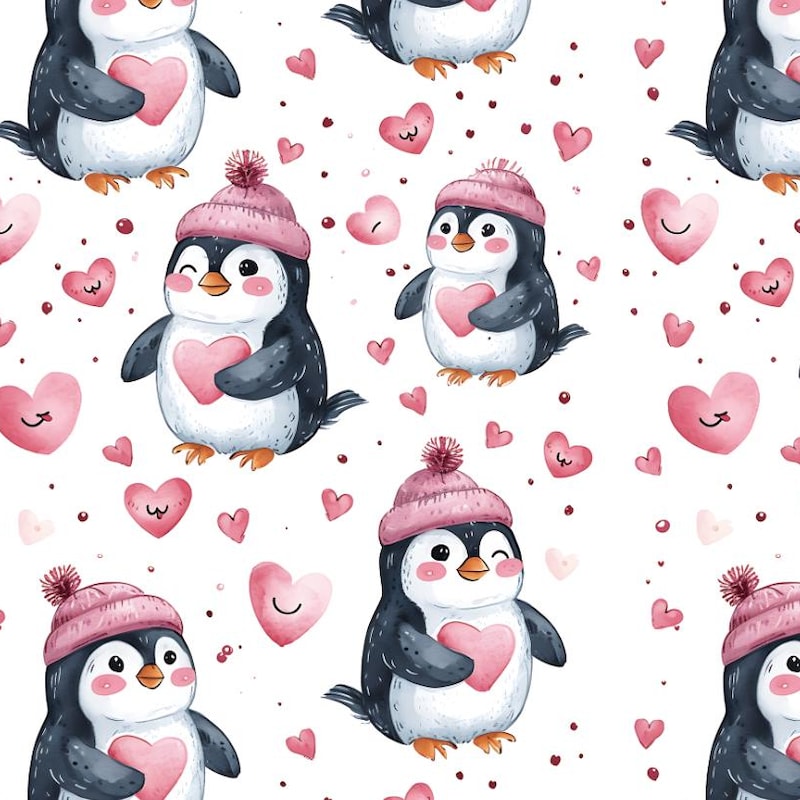 Penguin Fabric - Etsy