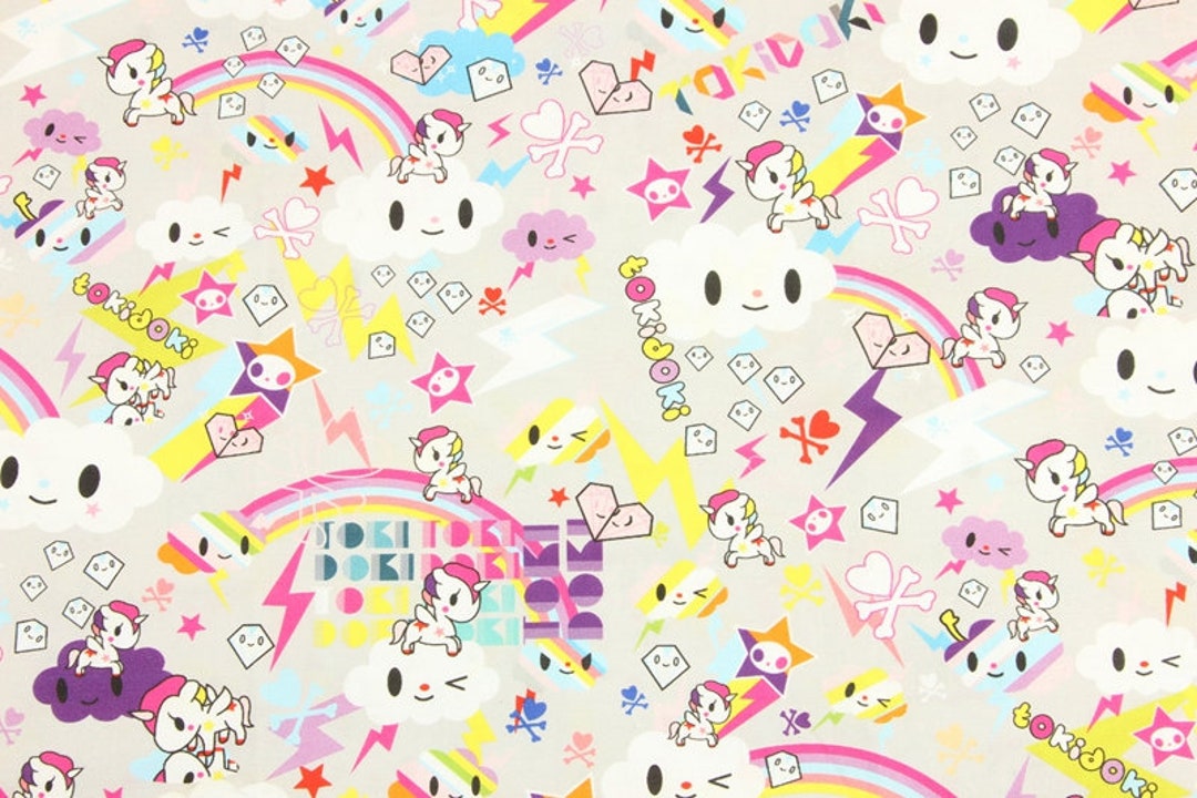 Tokidoki Fabric Unicorn Cactus Donutella Fabric Anime Cotton Fabric by ...