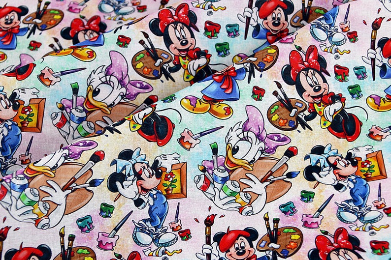 Disney's Mickey Mouse Fabric Donald Duck Fabric Anime - Etsy