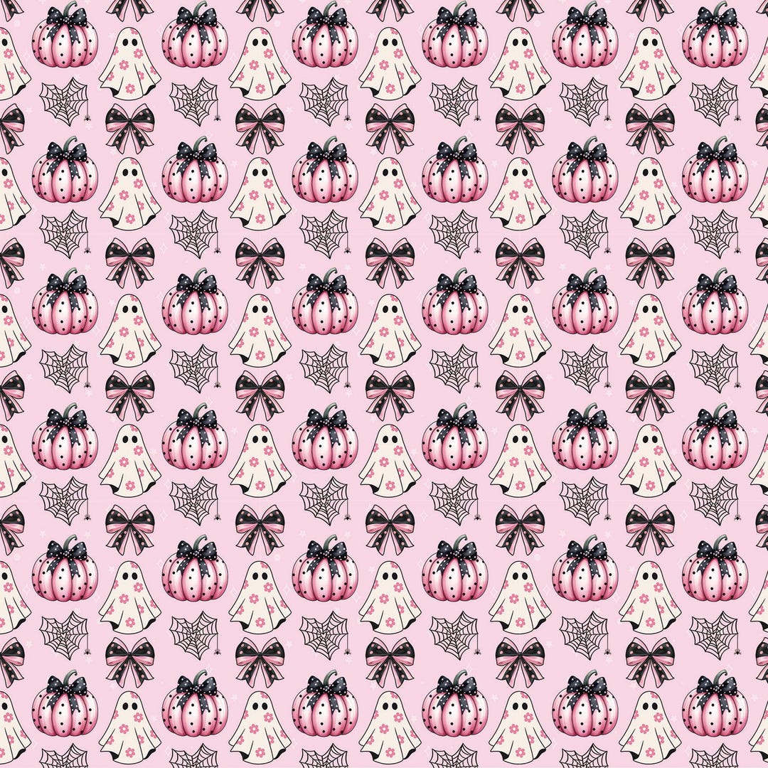 Halloween Fabric, Pink Halloween Pattern, Cute Halloween, Cotton Fabric ...