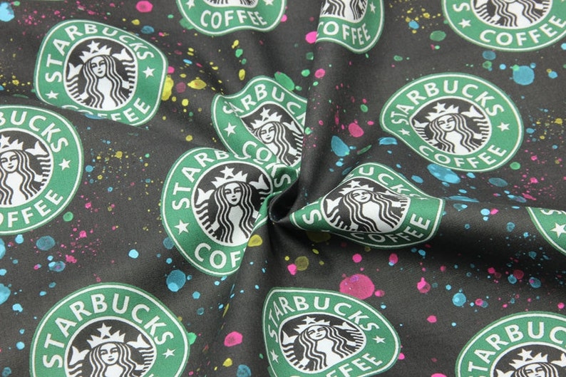 Starbucks Coffee Fabric Anime Cotton Fabric by the Half Yard - Etsy
