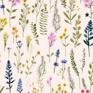 Wildflower Pattern Floral Fabric,country Floral Clothing Fabric,cotton ...