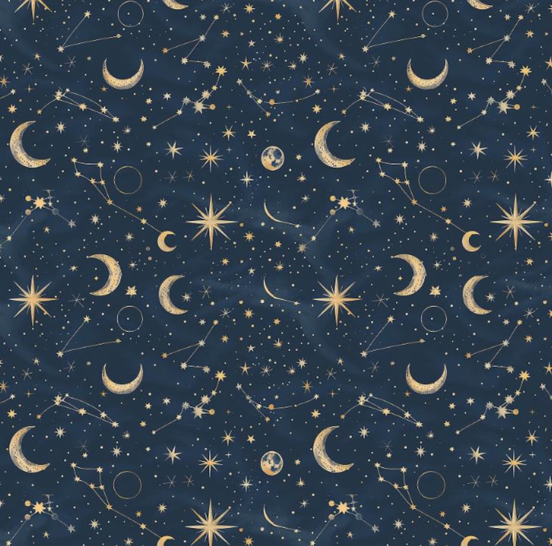 Celestial Constellation Pattern Cotton Fabric, Sold by the Half Yard - Etsy