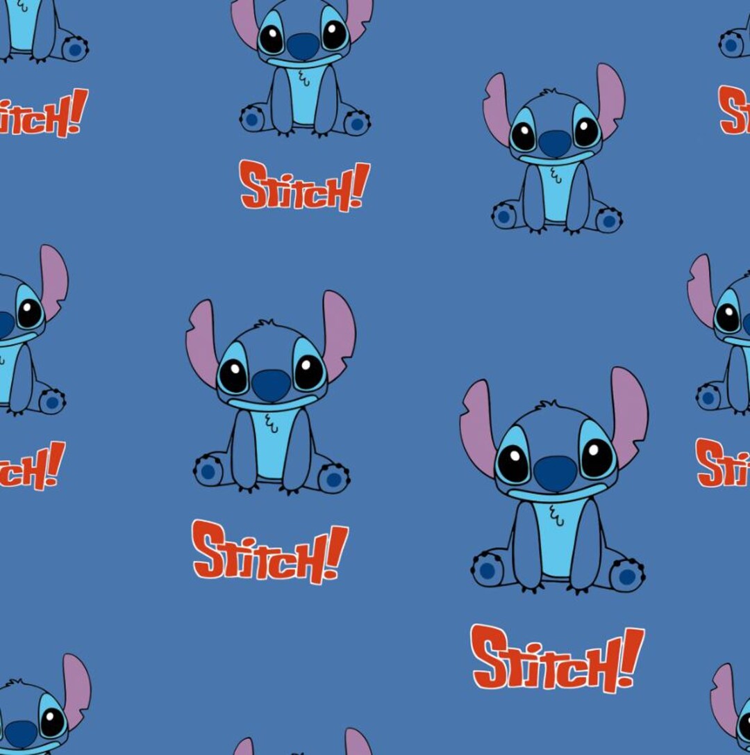 Cute Stitch Pattern Bluey Stitch Cartoon Pure Cotton Fabric by the Half ...