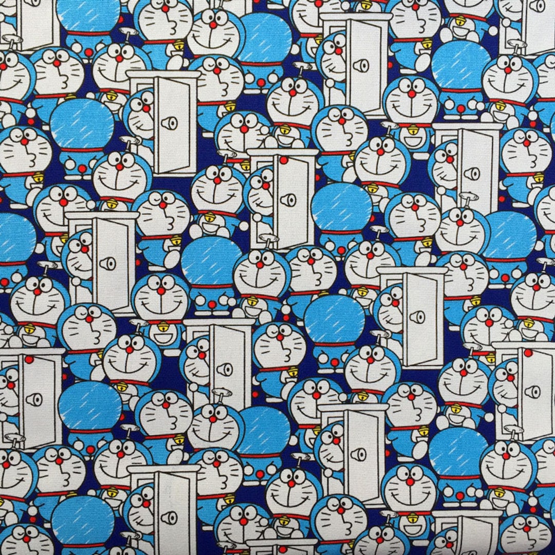 Doraemon Canvas Fabric, Cartoon Canvas, Printed Fabric, by the Half ...