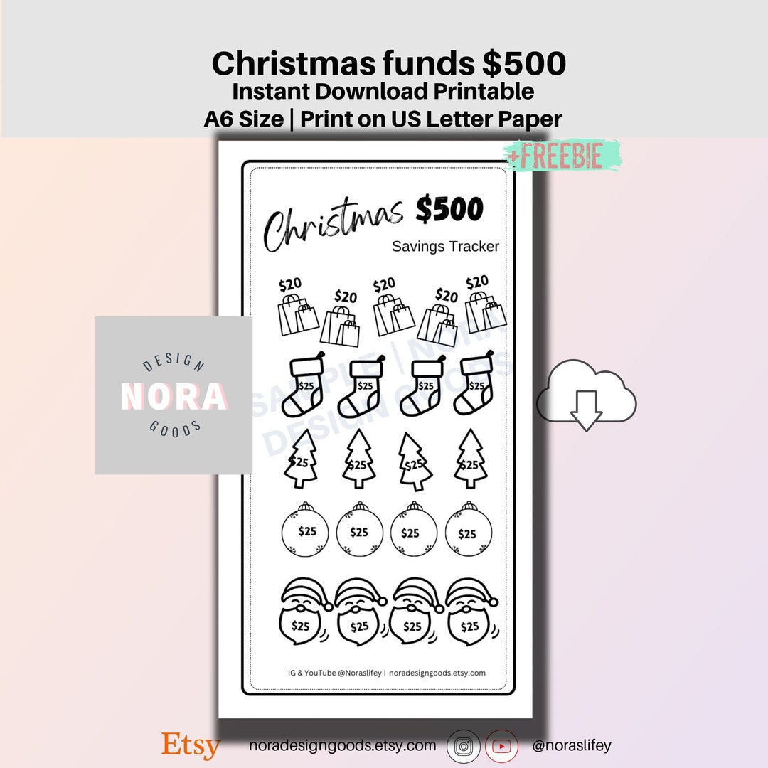 Christmas Saving Challenge 500 Dollars | Christmas Funds Saving Tracker ...