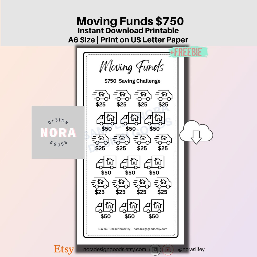 Moving Funds 750 Dollars Saving Challenge | Home Moving Expense|saving ...