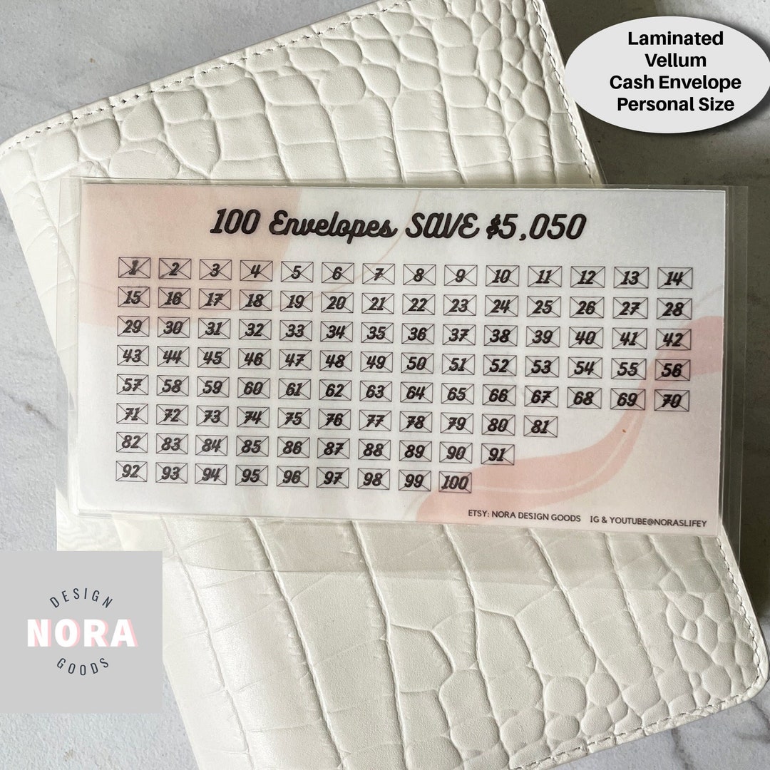 100 Envelop Saving Cash Envelope|save 5050 |personal Size| Laminated ...