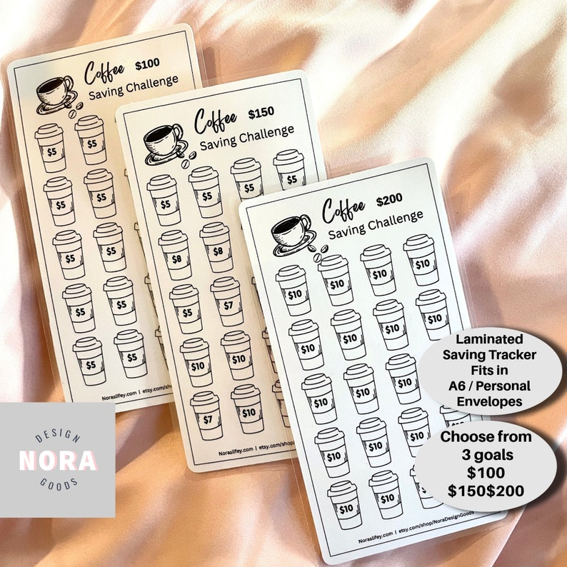 Coffee Saving Challenge Tracker / Laminated Saving Tracker / - Etsy