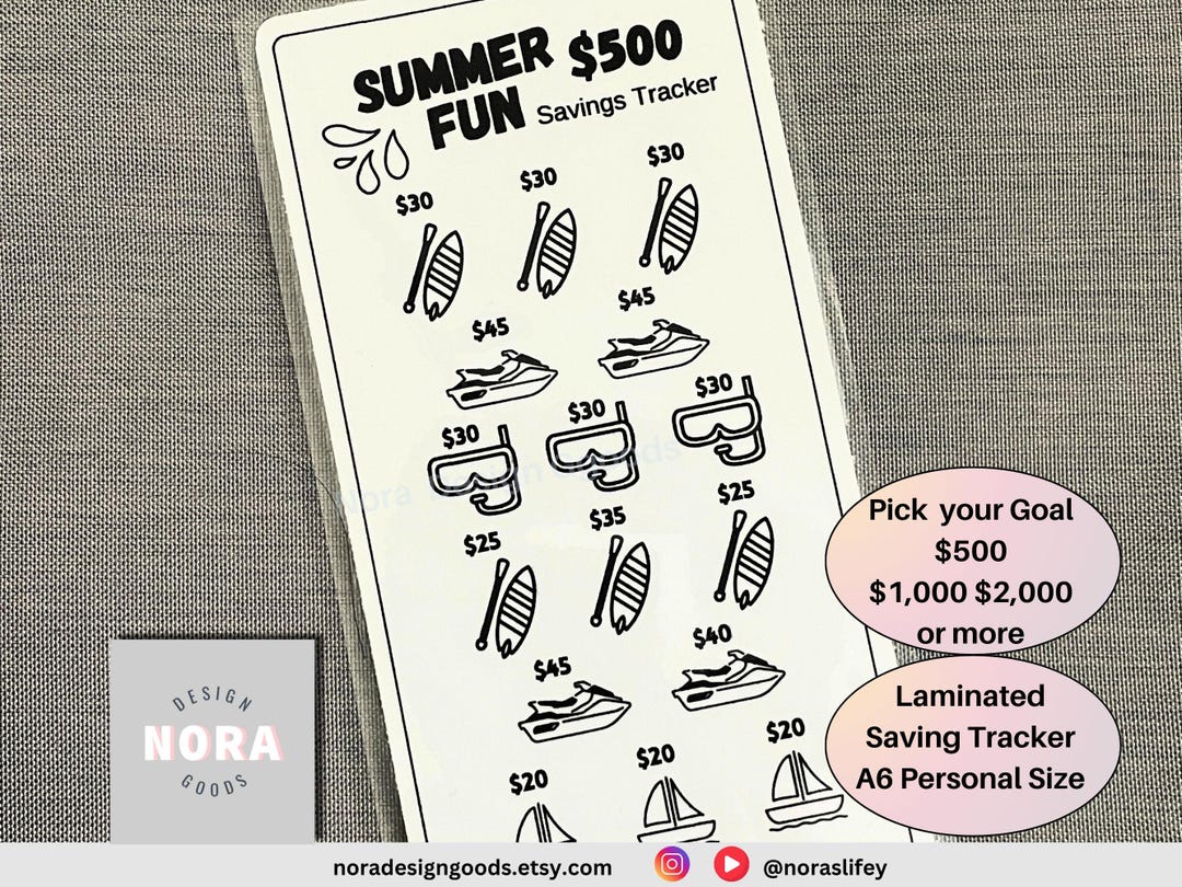 Summer Fun Savings Challenge Tracker: Laminated A6 Personal - Etsy UK