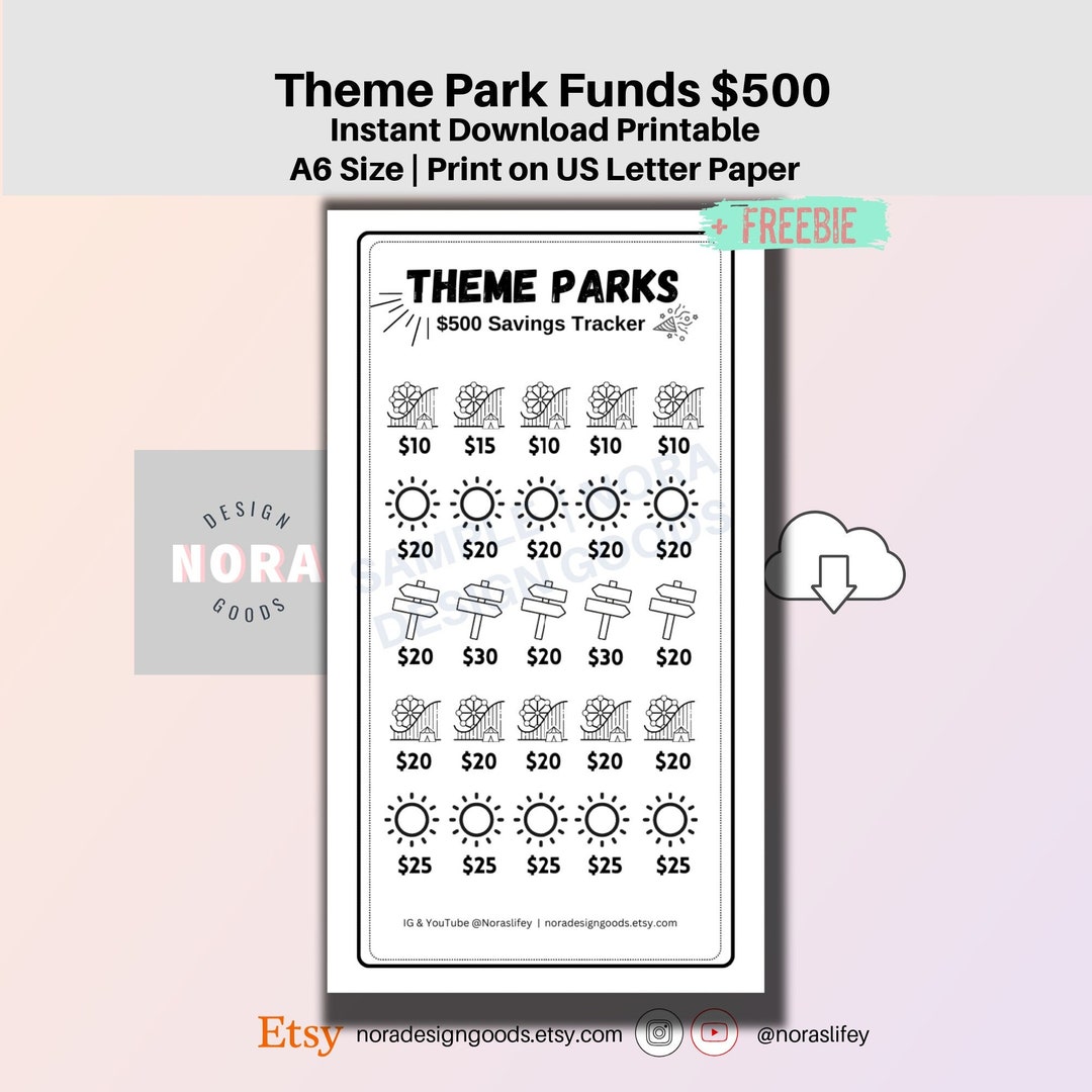Theme Park Funds Mini Saving Challenge 500 Dollars | Amusement Park ...