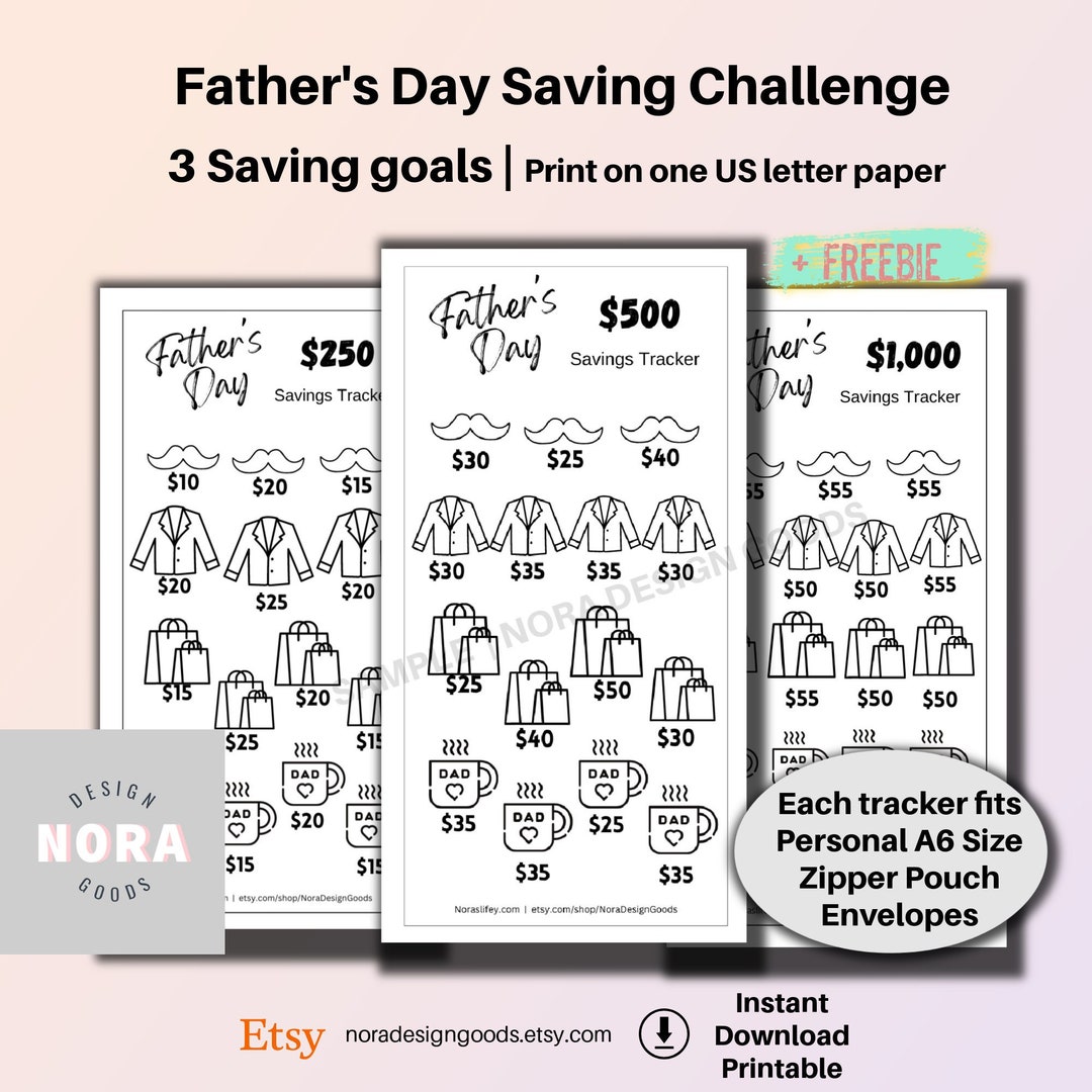 Father's Day Saving Challenge Printable PDF /gift for Dad /save 250 ...