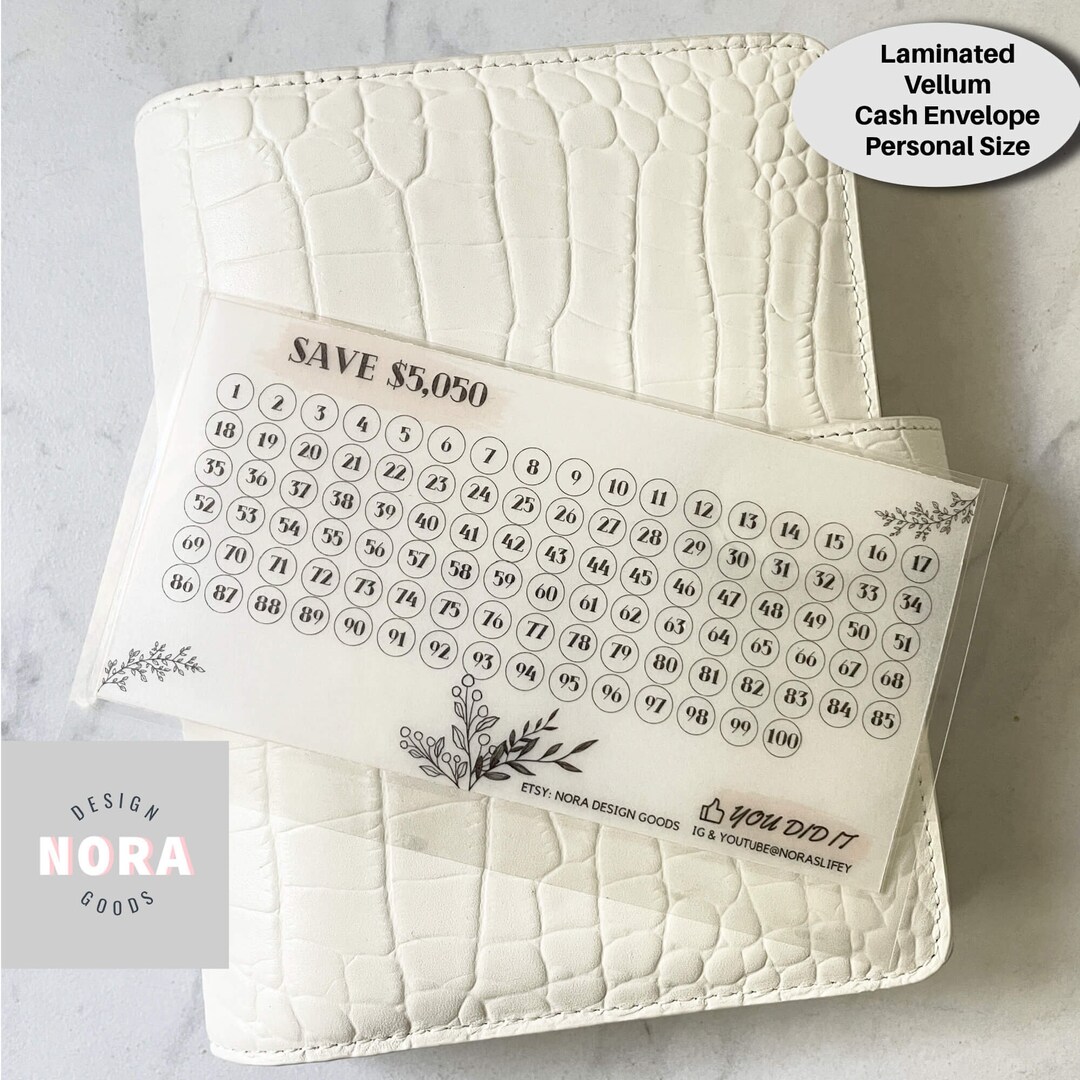 100 Envelop Saving Cash Envelope|save 5050 |personal Size| Laminated ...