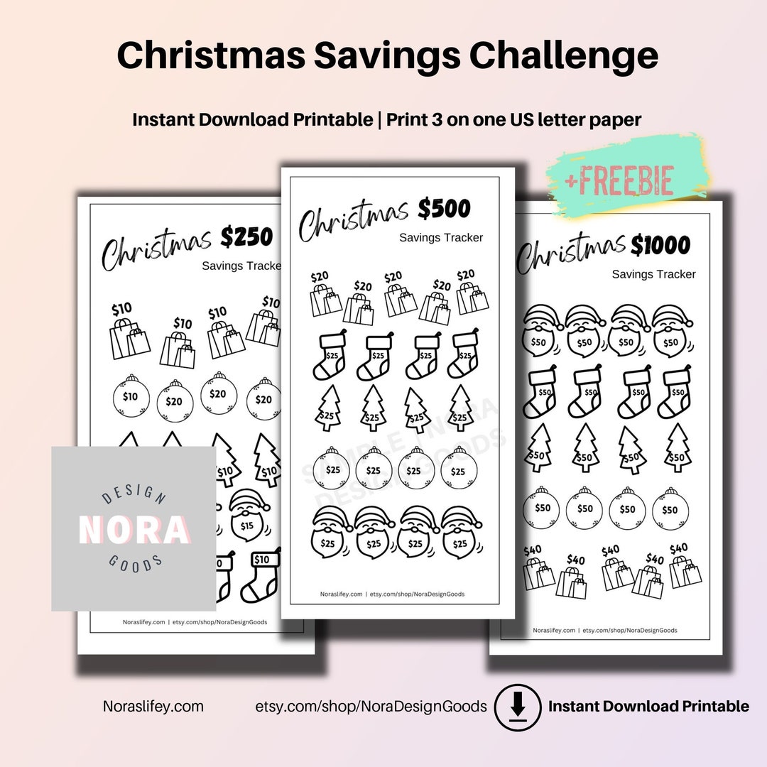 Christmas Savings Challenge Printable Freebie / PDF / Holiday /savings ...