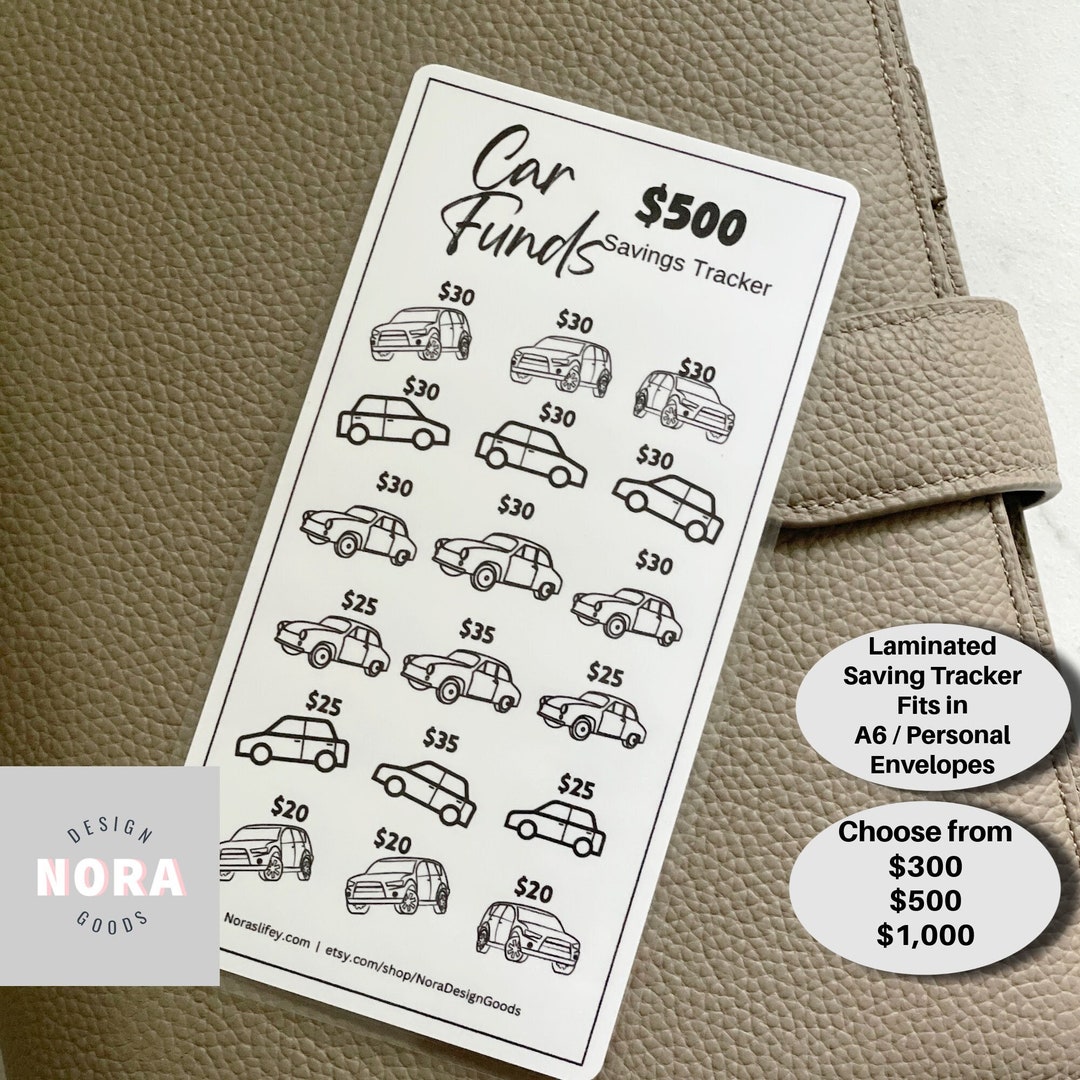 Car Funds Saving Challenge Laminated Saving Tracker / Vehicle Fund/ Fun ...