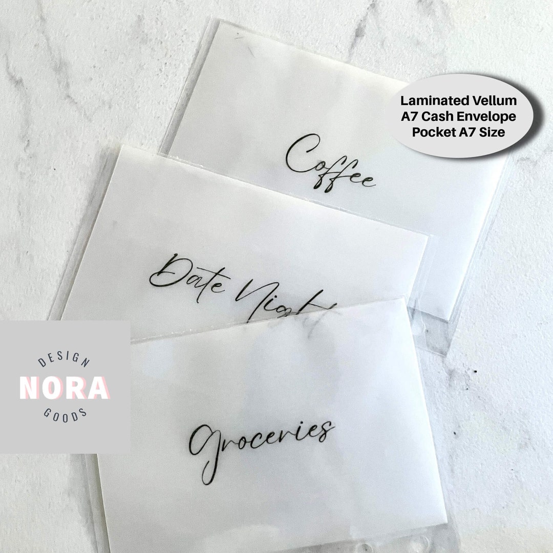 A7 Cash Envelope | Laminated Vellum Envelope | Pocket Cash Envelopes ...