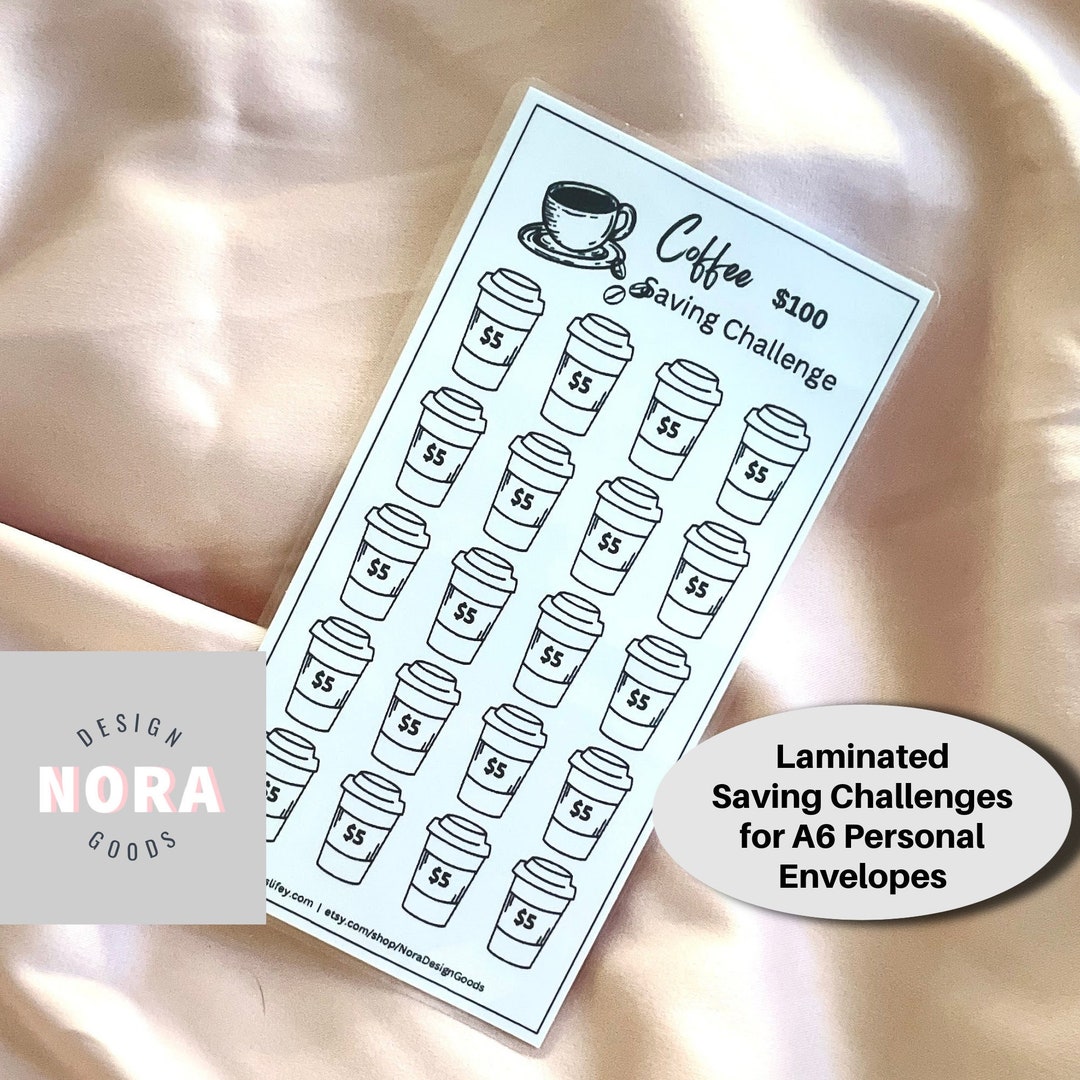 Coffee Saving Challenge Tracker / Laminated Saving Tracker / - Etsy