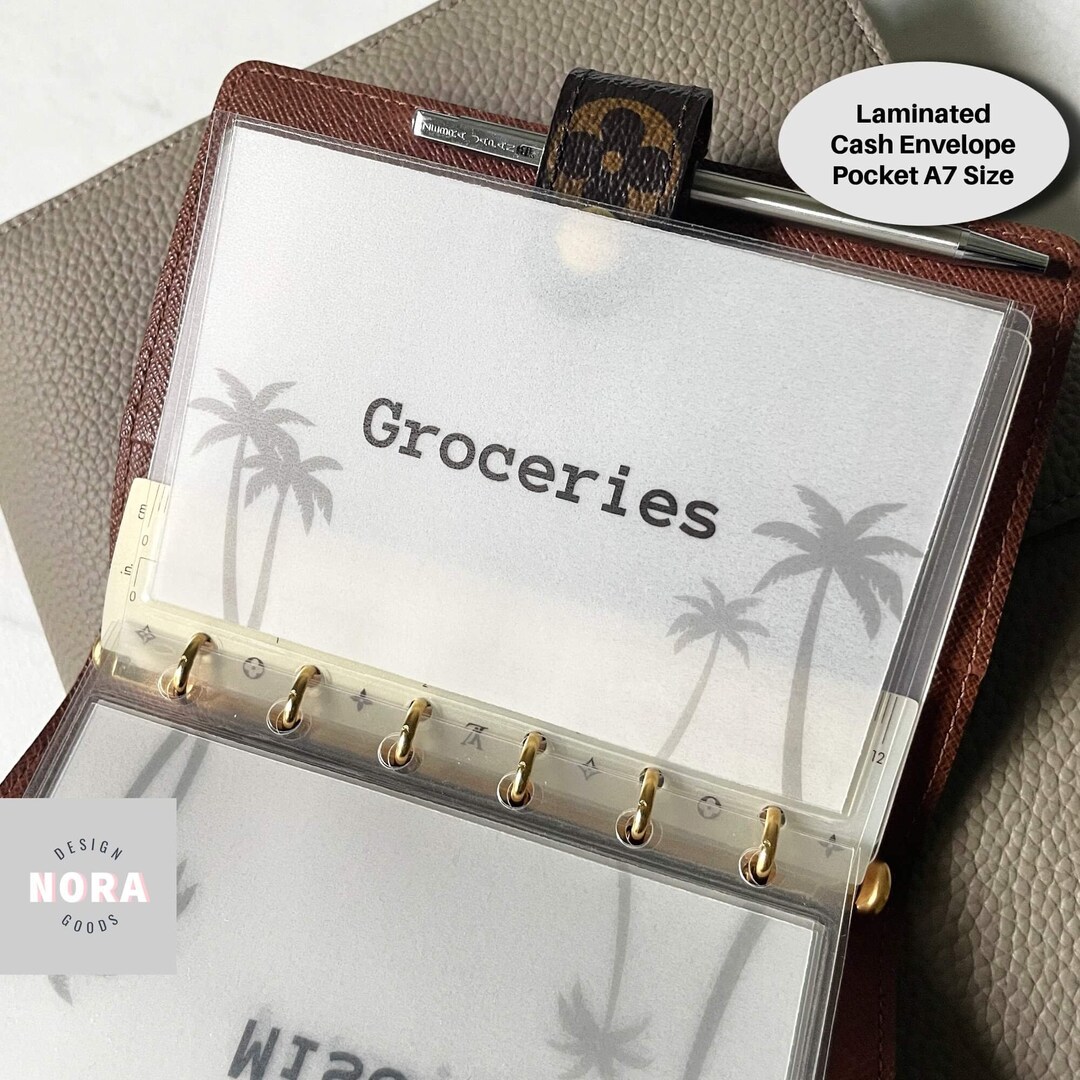 A7 Cash Envelope Palm Tree Design| Laminated Frosted Vellum Envelope ...