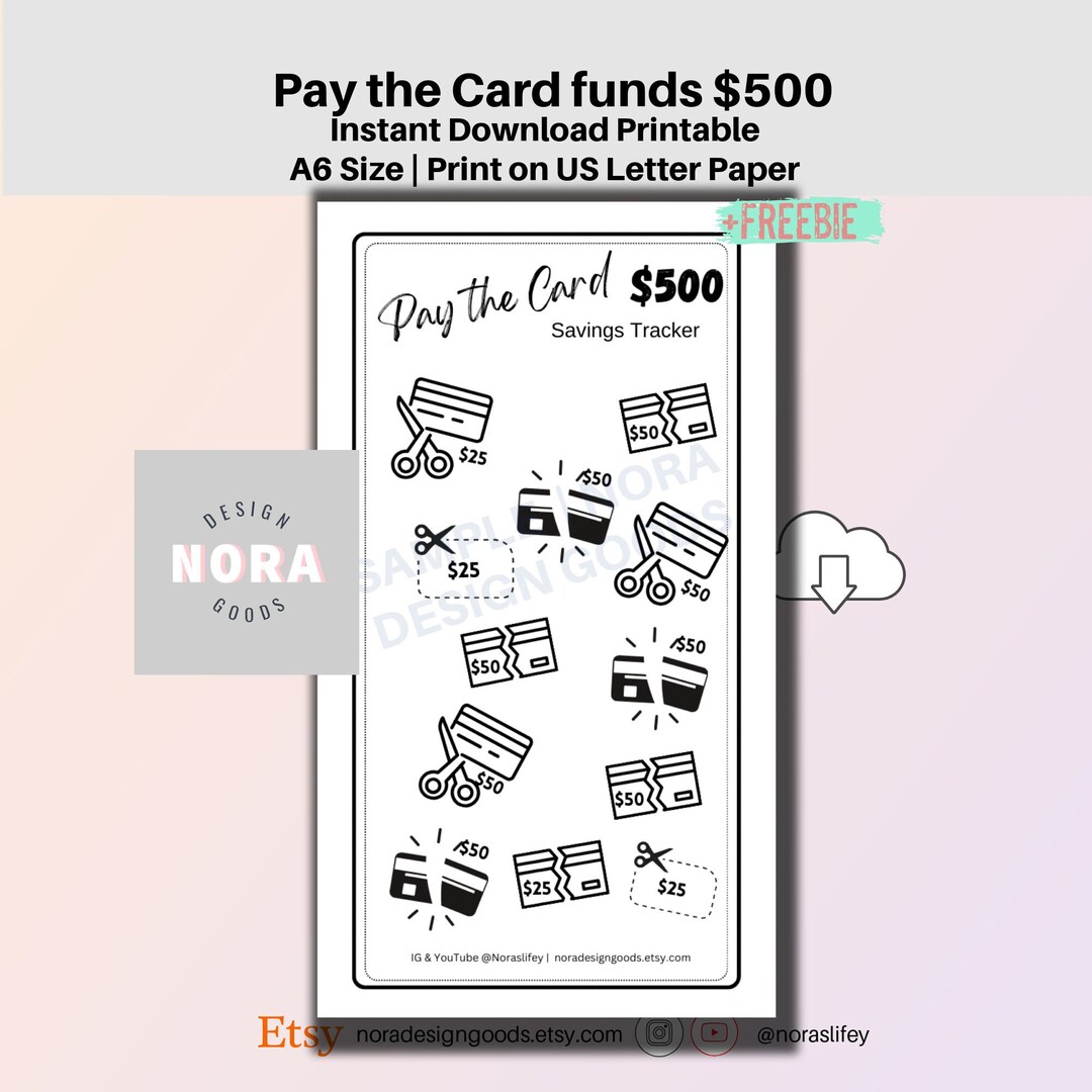 Pay off the Cards 500 Saving Challenge | Saving Tracker| Finance ...