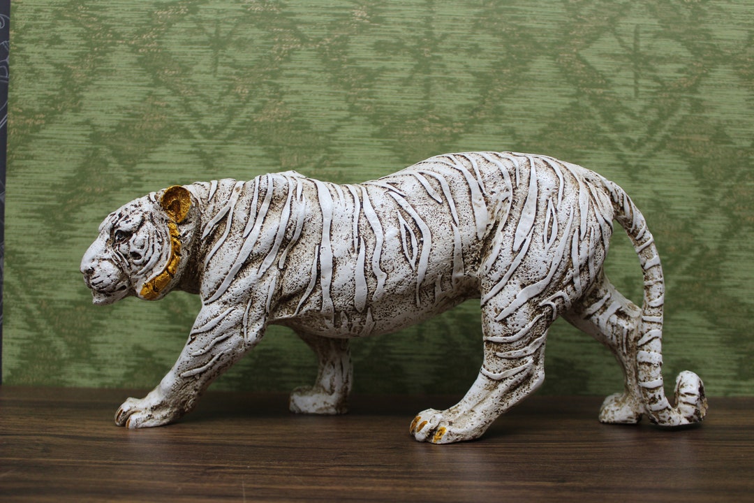 Lioness With Two Cubs Decorative Statue Antique White Finis Animal ...
