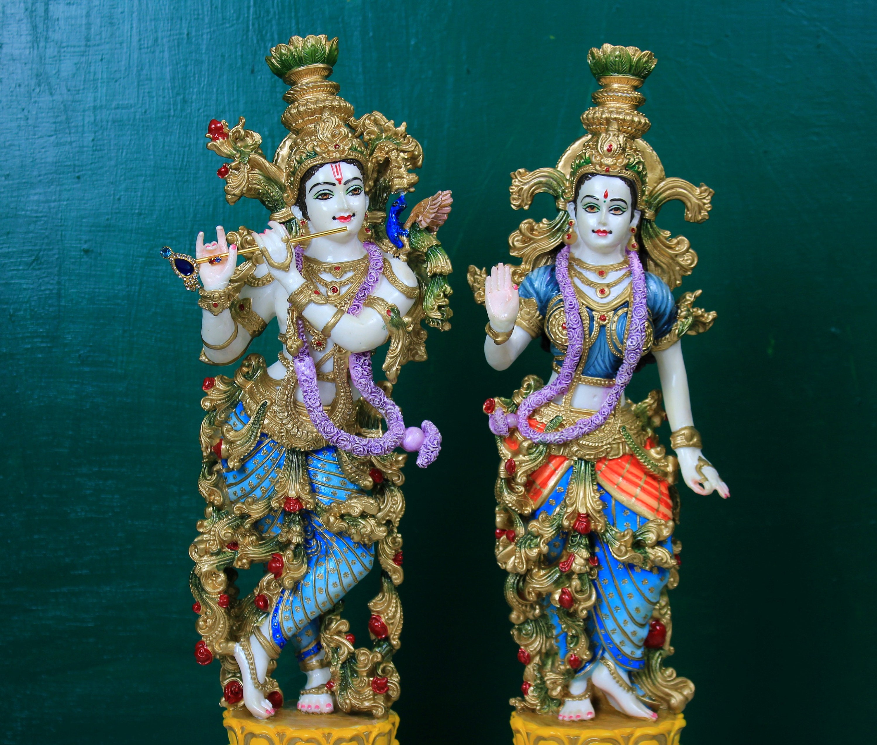 Radha Krishna Statue 15 Inch Couple Statue God of Lovers Anniversary ...