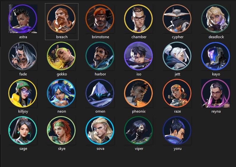 VALORANT Agent Icons PNG for Your Gaming Clips - Etsy