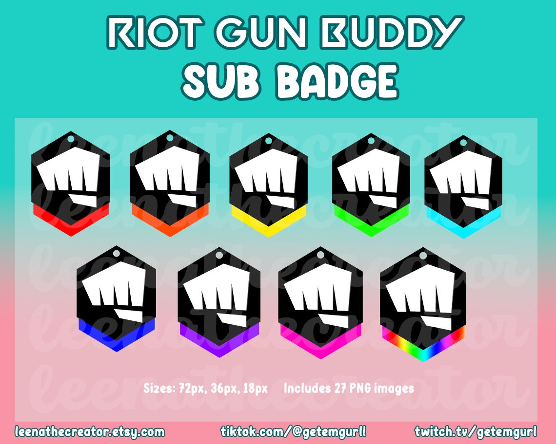 VALORANT Riot Gun Buddy Subscriber Badges! 9 Badges, 27 PNG Sized ...