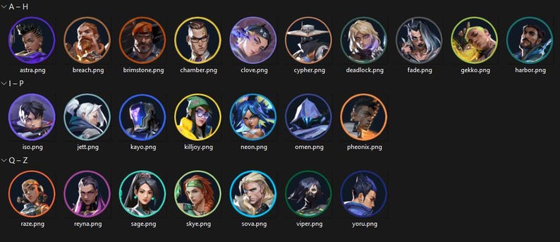 VALORANT Agent Icons PNG for Your Gaming Clips - Etsy