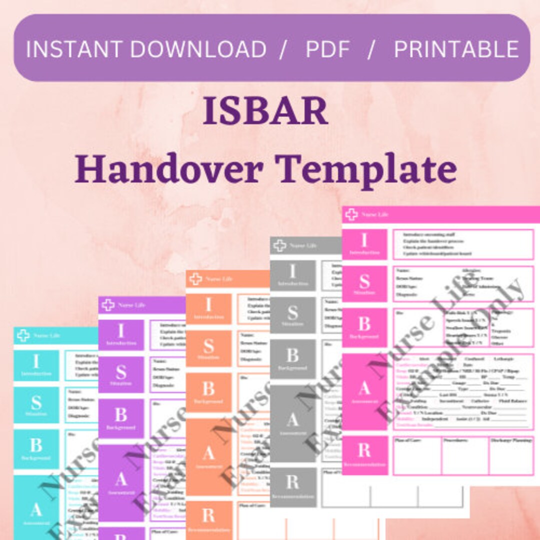 ISBAR Handover Template - Etsy