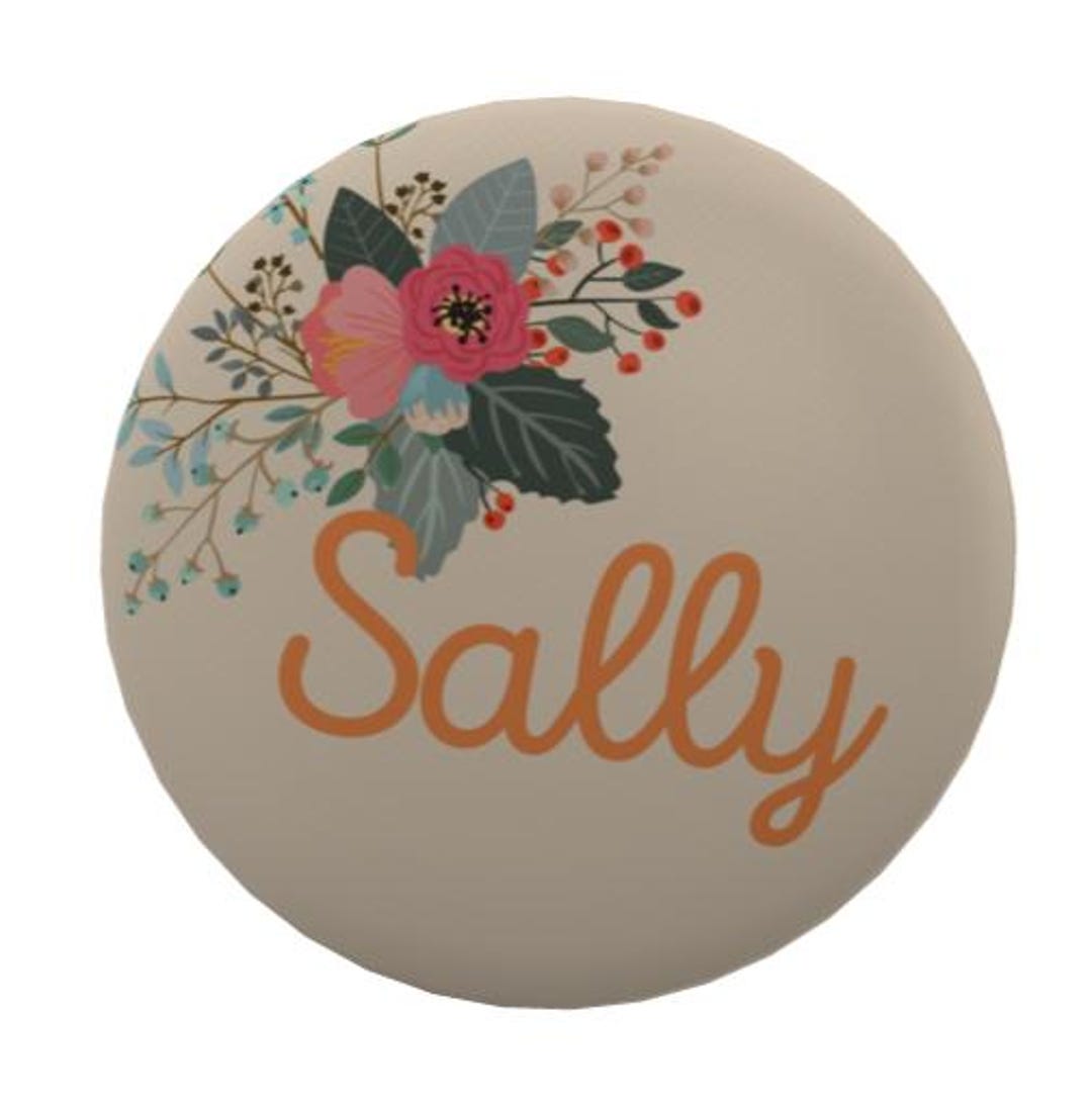Floral Orange Name Badge - Etsy