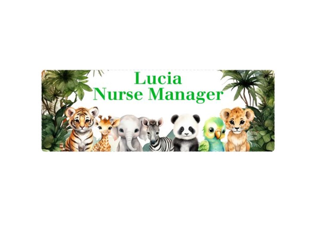Jungle Animal Name Badge - Etsy
